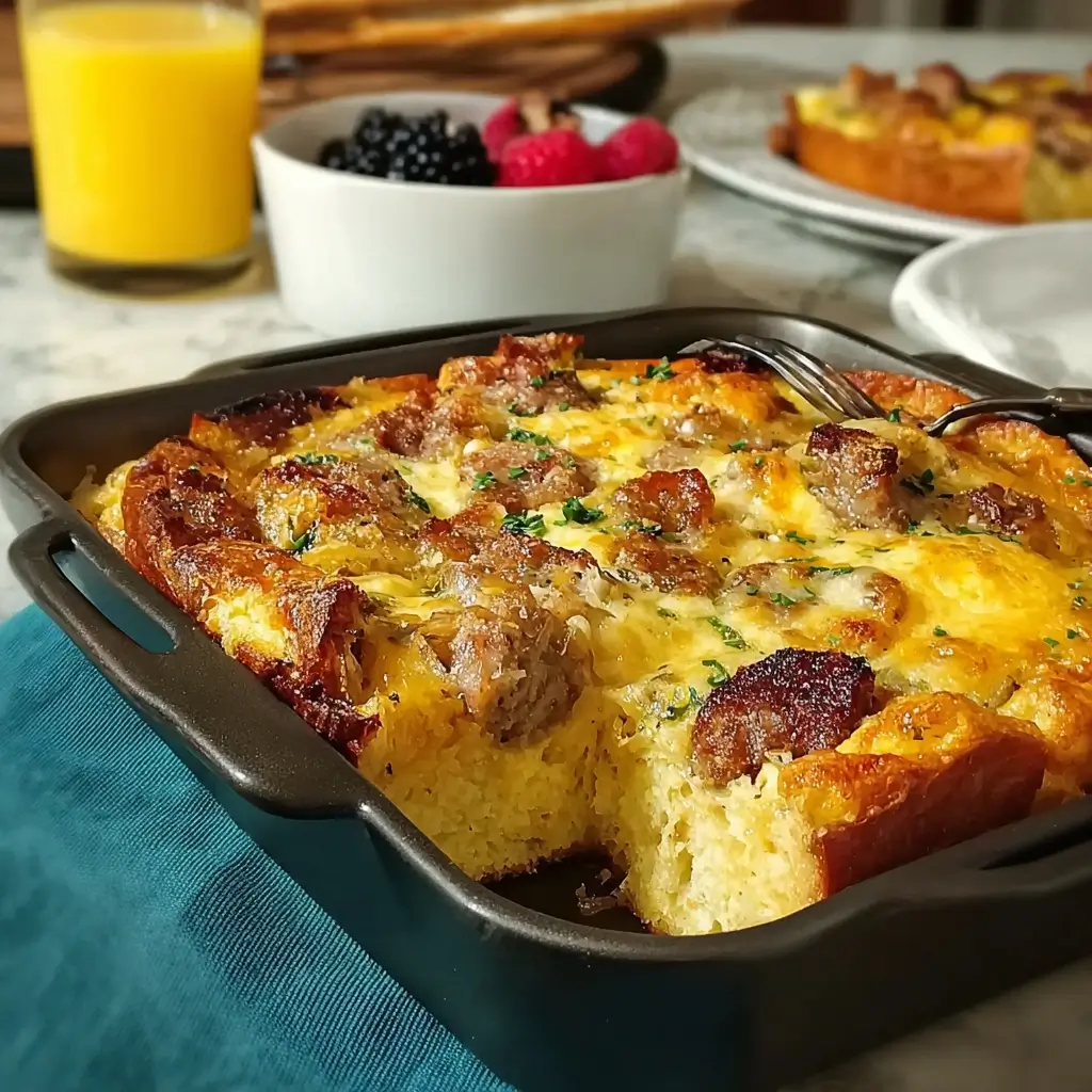 Holiday Breakfast Strata Recipe - Her Kitchen Stories
