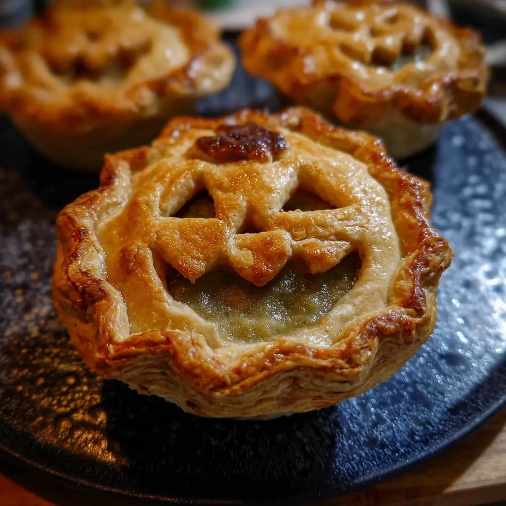 Jack-O'-Lantern Chicken Pot Pies Recipe - Her Kitchen Stories