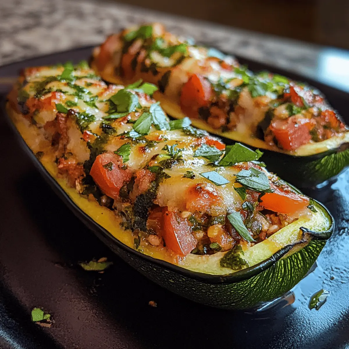 Easy Creamy Delicious Mediterranean Stuffed Zucchini Recipe