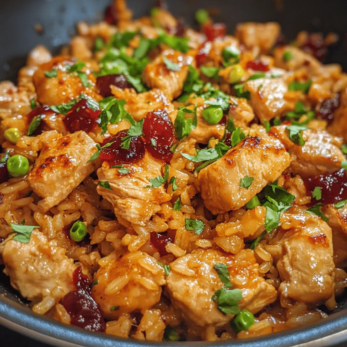 Easy Cranberry Orange Chicken Rice Skillet: Juicy Guilt-Free Meal