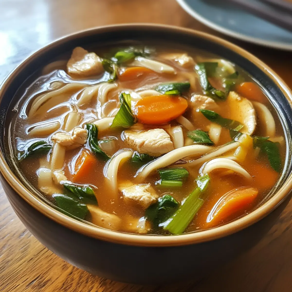 Easy Chicken Udon Vegetable Soup Recipe with Delicious Chewy Goodness
