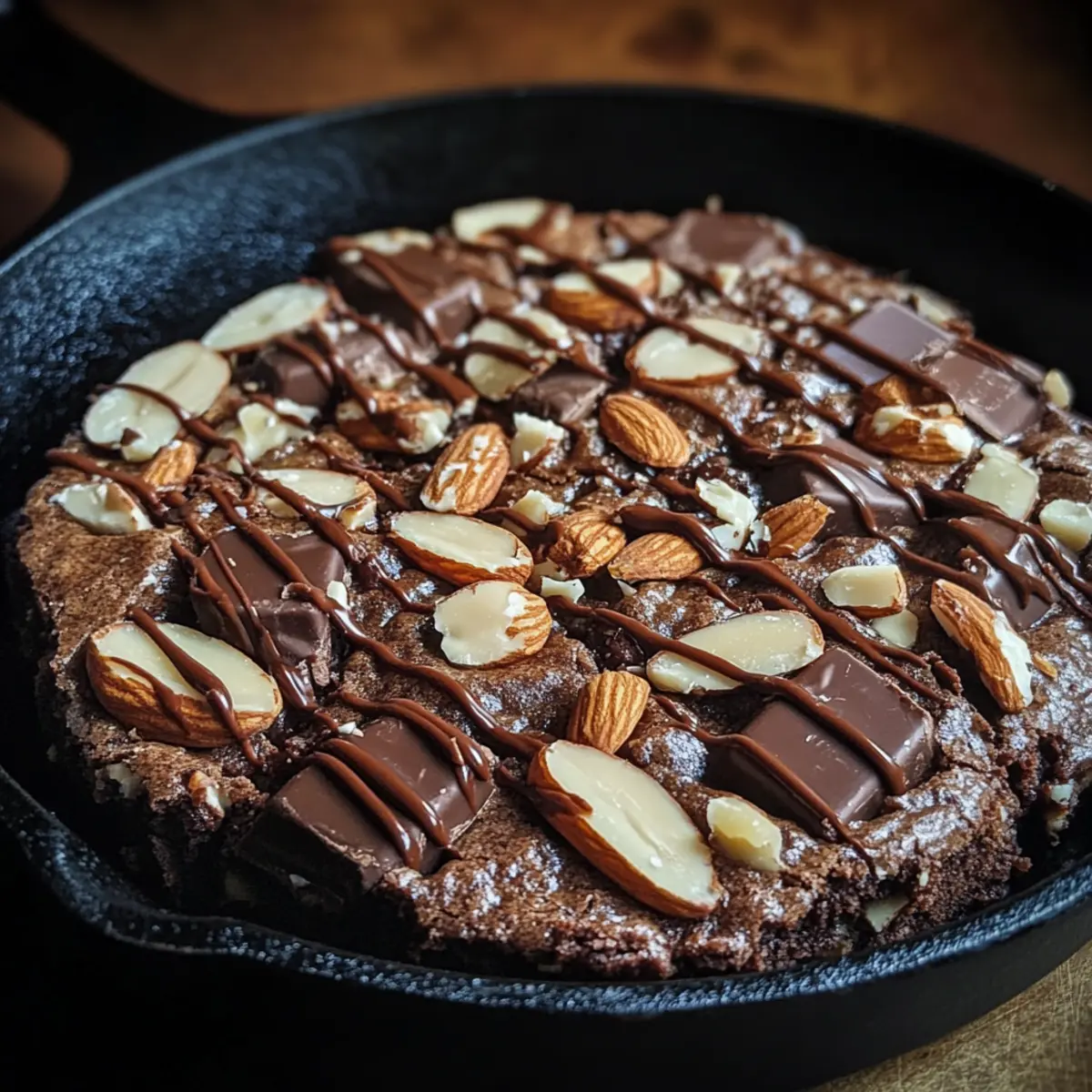 Ultimate Delicious Fudgy Almond Butter Chocolate Skillet Brownie