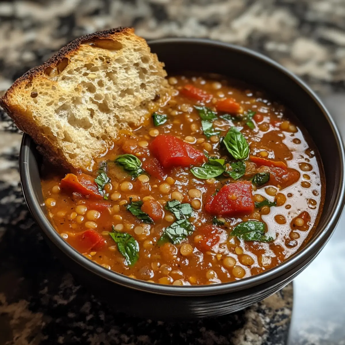 Delicious Easy Instant Pot Tomato Basil Lentil Stew Recipe