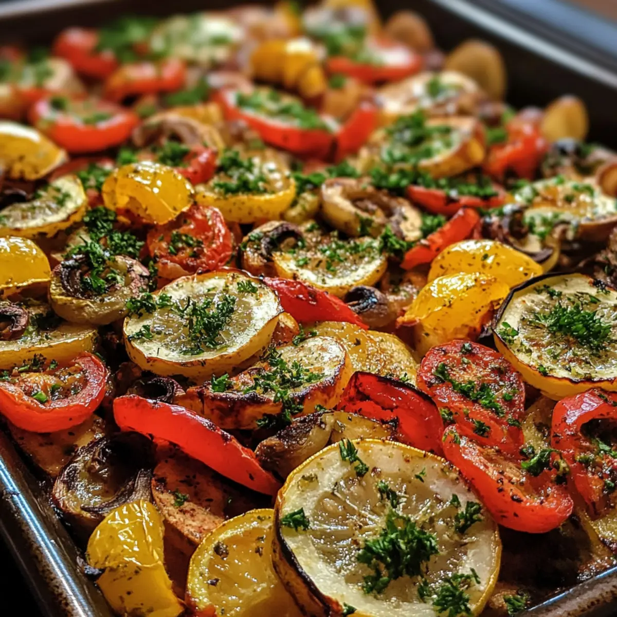 Delicious One-Pan Mediterranean Veggie Bake with Crispy Veggies
