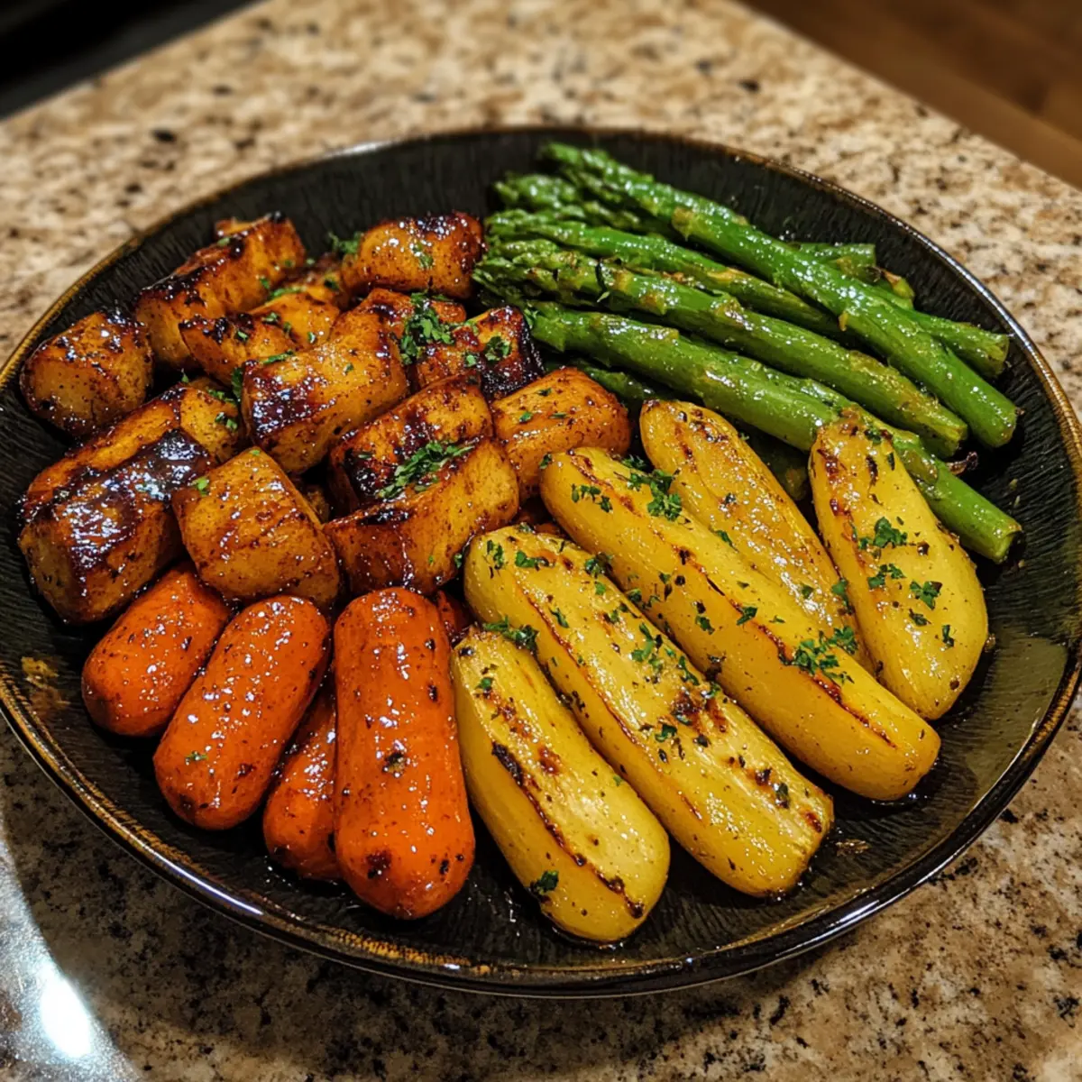 Easy Delicious Crispy Easter Brown Sugar Glazed Spring Veg Medley